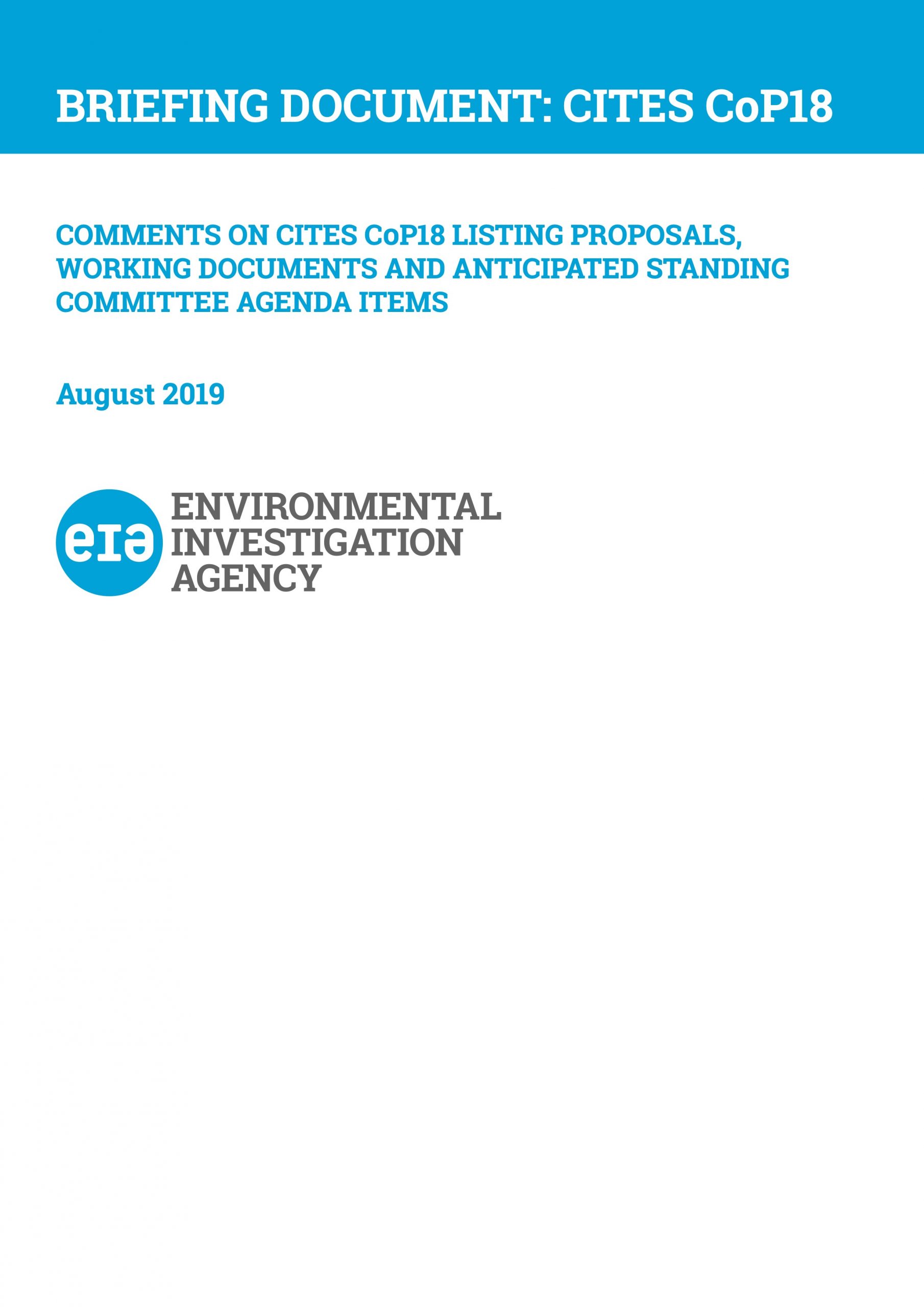 EIA CoP18 Briefing Document — EIA